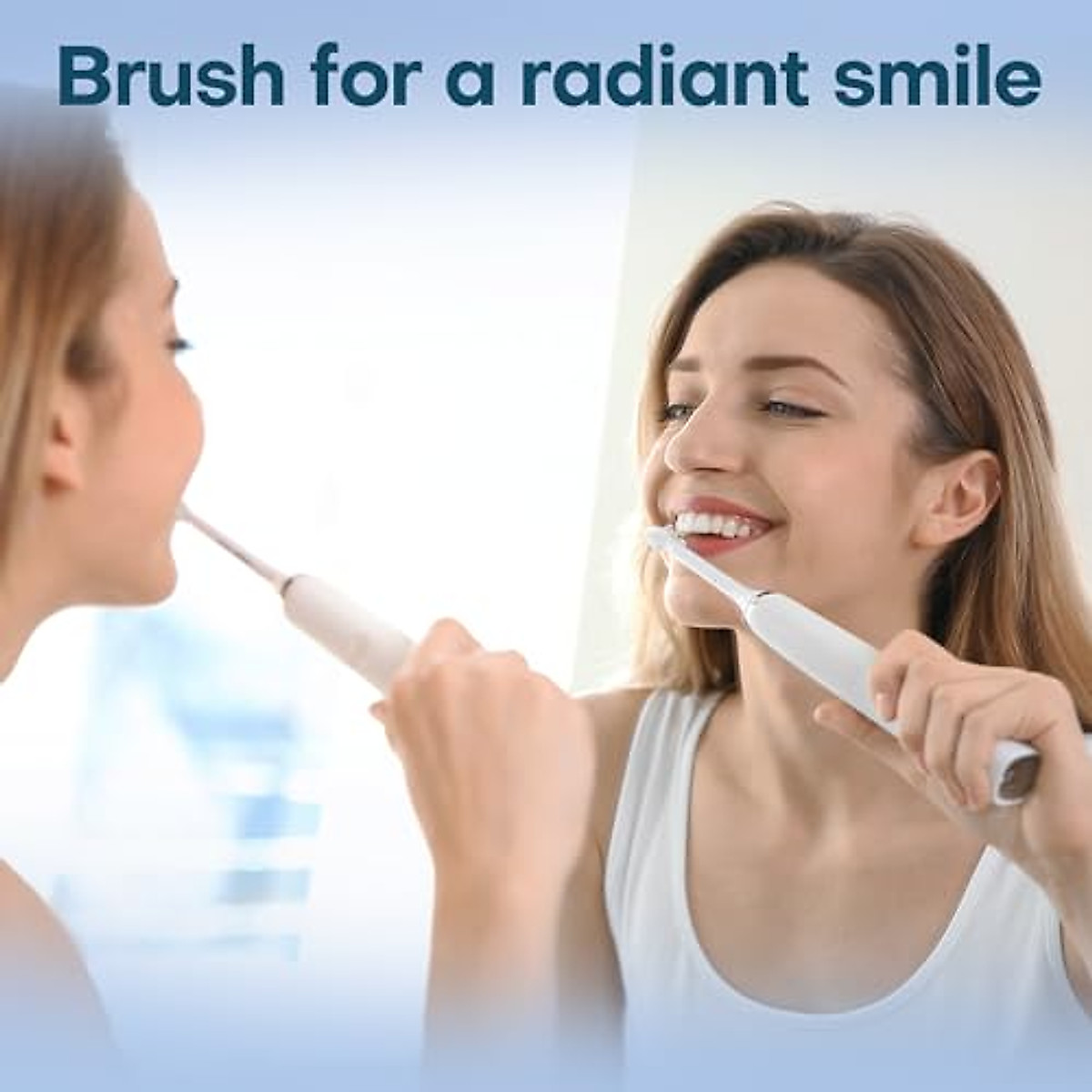 Senyum Replacement Toothbrush Heads Compatible with Phillips Sonicare Replacement Brush Head, Electric Toothbrush Heads Refill for Sonic Care Snap-On, White (8 Pack)