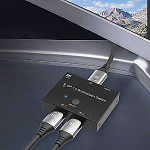 CABLEDECONN DisplayPort 8K DP 1.4 Switch Bi-Direction 8K@30Hz 4K@120Hz Splitter Converter for Multiple Source and displays.