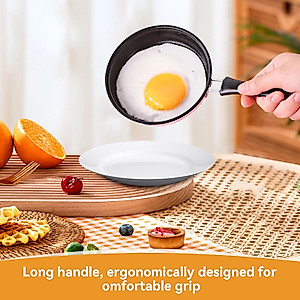 Mini Nonstick Frying Pan, 4.7in Mini Frying Pan Stainless Steel Omelette Pan Round Egg Pan Small Pan for Cooking Small Frying Pan Single Serve Frying Pan Skillet for Eggs Pancakes(pink)