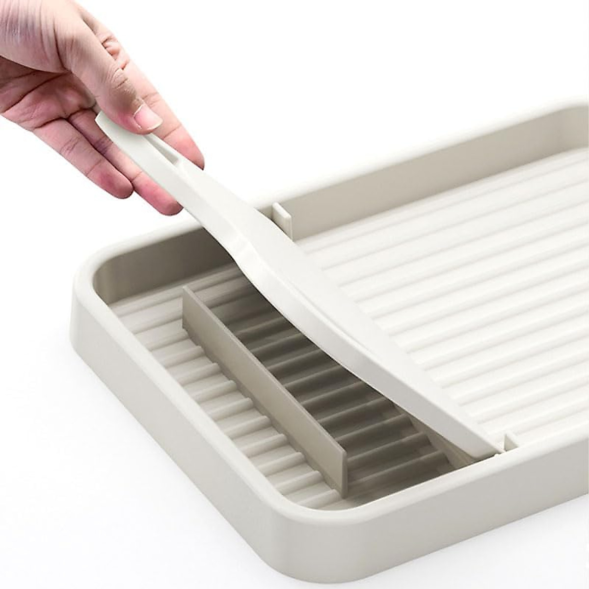 AGGICE 2 Pack Spoon Rest with Pot Lid Holder for Stove Top, Multifunction Kitchen Spatula Rack, Versatile Pot Lid Ladle Holder for Countertop, Kitchen Gadgets for Cooking (Beige)