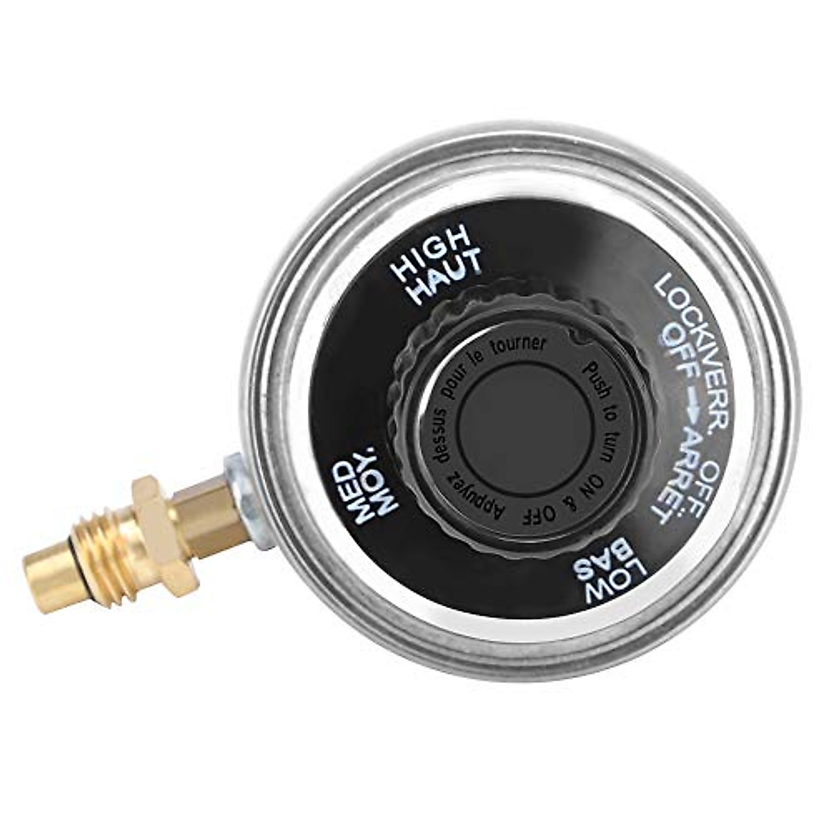 Yosoo Gas Adjustable Regulator, 1"-20UNF Propane Gas Grill Control Valve Zinc Alloy Low-Pressure Adjustable Gas Regulator Valve BBQ Grill