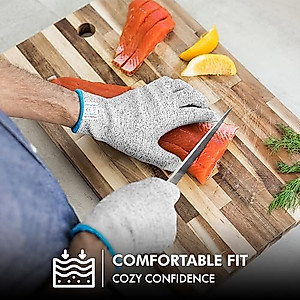 Stark Safe Cut Resistant Gloves, Level 5 Protection, Kitchen Cut Gloves for Meat, Shucking, Fillet, Mandolin Slicing, Carving, 1 Pair, Large