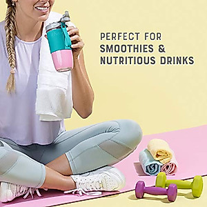 Oster Blend Active Portable Blender with Drinking Lid, USB Chargeable Personal Blender, Teal