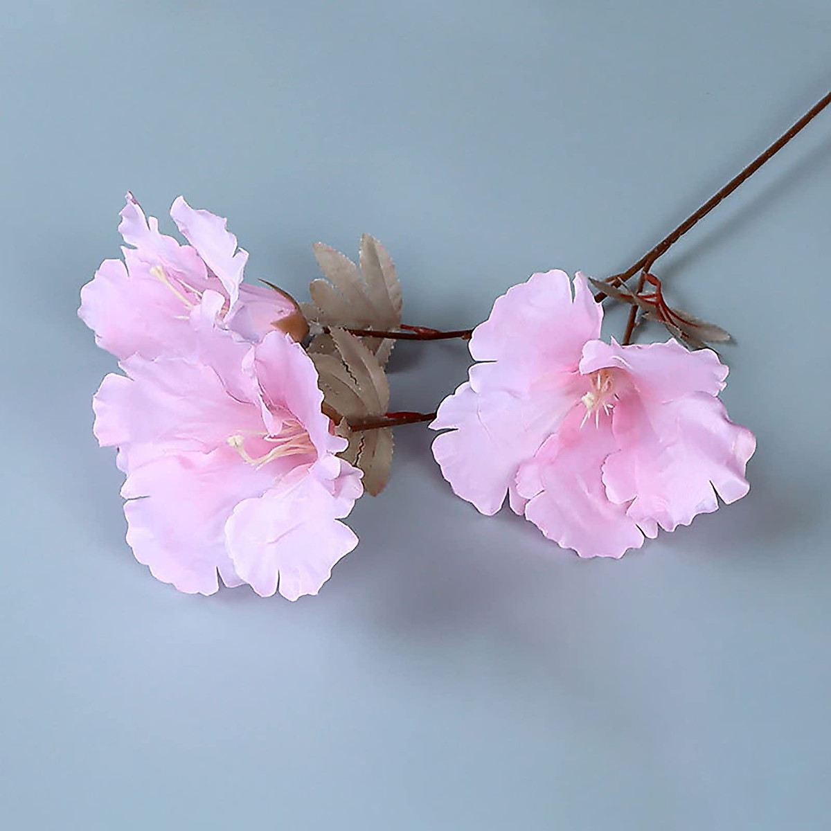 Galand Artificial Flowers,1 Bouquet Artificial Flower 3 Heads Realistic Faux Silk Flower Hibiscus Blossom Simulation Flower for Garden - White