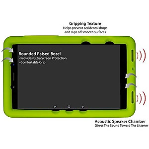 BobjGear Bobj Rugged Tablet Case for Samsung Galaxy Tab A 8.0 (2019) SM-T290, SM-T295 Kid Friendly (Gotcha Green)
