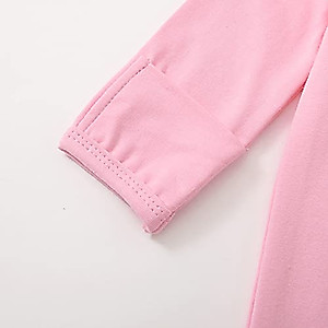 MoryGooder Newborn Girl Outfits Knotted Gown Baby Newborn Sleepers Coming Home Outfits for Baby (Light Pink,0-6 Months)