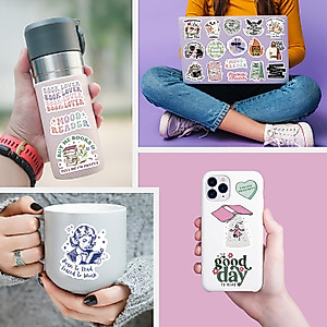 150 PCS Romance Book Stickers for Kindle, Holographic Bookish Sticker Pack Reading Booktok Glitter Vinyl Decals for Laptop Ebook Readers Water Bottles Journal Scrapbook Waterproof