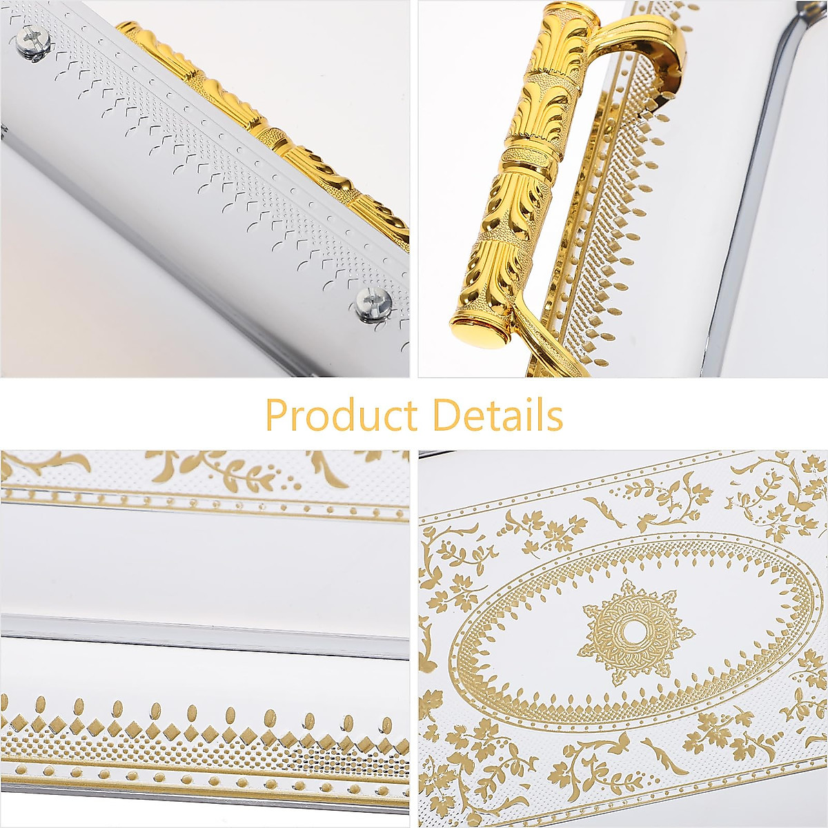 Zerodeko 1Pc Retro Fruit Tray European Style Tray Food Plate Double Handle Tray for Hotel Home Buffet