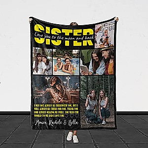 Taka Deal Customized to My Sister Blanket Soft Throw Blanket for Christmas, Birthday, Graduation, Thanksgiving & Christmas Gift. (Sister Blanket 3, 60"X80")