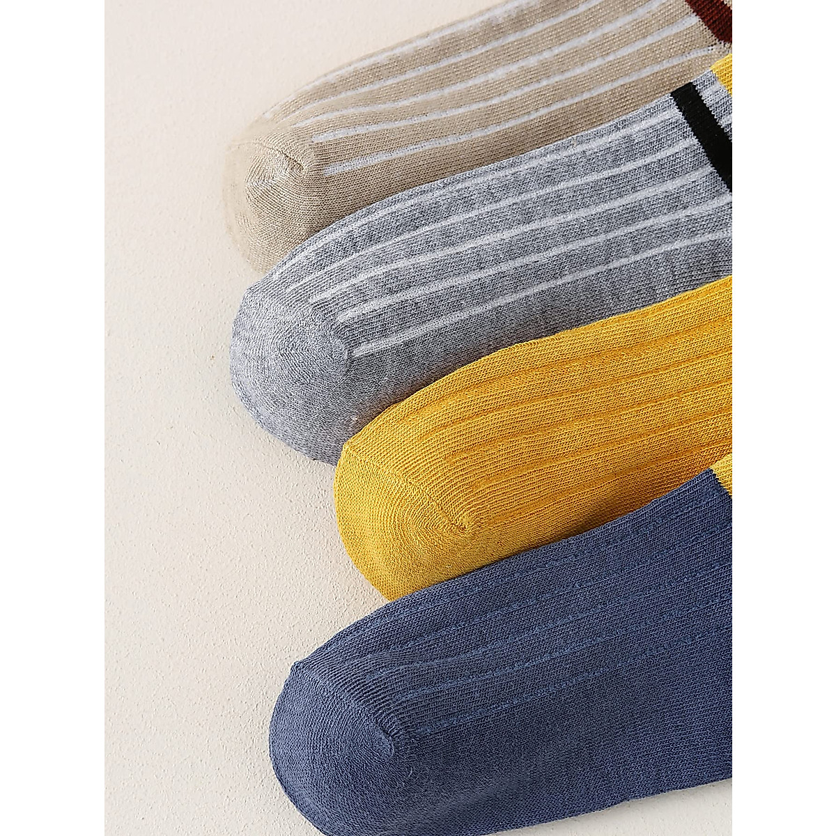 Duboby Solid Casual Men Socks Multi-Pair Combo, Spring Crew Socks, Ankle Socks, No Show Socks, Multicolor Striped Daily Socks (20 Pairs+Combo 1)