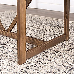 Walker Edison Modern Farmhouse Small Kitchen Furniture Dining Room Table Wood, 72 Inch, Grey and Brown