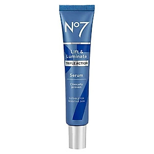 No7 Lift & Luminate Triple Action Face Serum - Collagen Peptide Anti-Wrinkle Serum + Brightening Emblica & Vitamin C Face Serum + Pro Retinol Skin Firming Hyaluronic Acid & Hibiscus (30ml)
