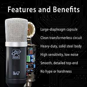 Roswell Pro Audio Mini K47 Large Diaphragm Condenser Microphone with Genuine K47 Capsule