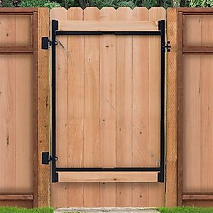 Adjust-A-Gate 2 Way Lockable Easy to Install Steel Frame Gate Latch with Installation Building Kit and Telescoping Bars (2 Pack)