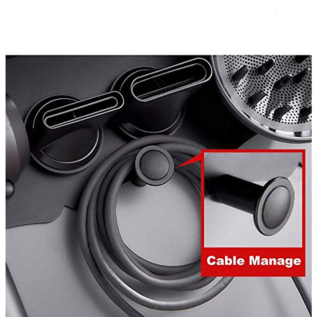 Hair Dryer Stand for Dyson Supersonic Hair Dryer Attachments, Fit 1 Diffuser, 2 Nozzles, Wall Mounted Holder Magnetic Rack with Storage Tray Shelf Organizer for Bathroom Bedroom Hair Salon Barbershop