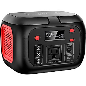 SinKeu Portable Power Bank with AC Outlet 110V/200W, 155Wh Power Station with Fast Wireless Charger, 7 Outputs Backup Lithium Battery for Outdoor Camping Home Emergency