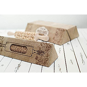Roses Rolling Pin, flowers imprint utensil, floral ornamental pattern, embossing cookie stamp, engraved cookie roller