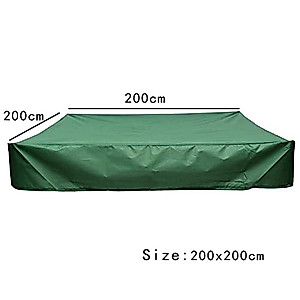 ALINZO Waterproof Sun Shade, Garden Small Tub Cover, Kids Toy Sand Pit Cover Garden Garden Square Sand Pit Cover,120x120cm,Green