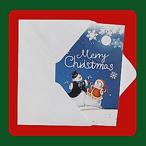 24 Pcs Christmas Greeting Cards with Envelope, Xmas Thank You Cards with 6 Patterns, Assorted Happy Holiday Cards Gifts for Family, Friends on Christmas, New Year 4 x 6 Inches