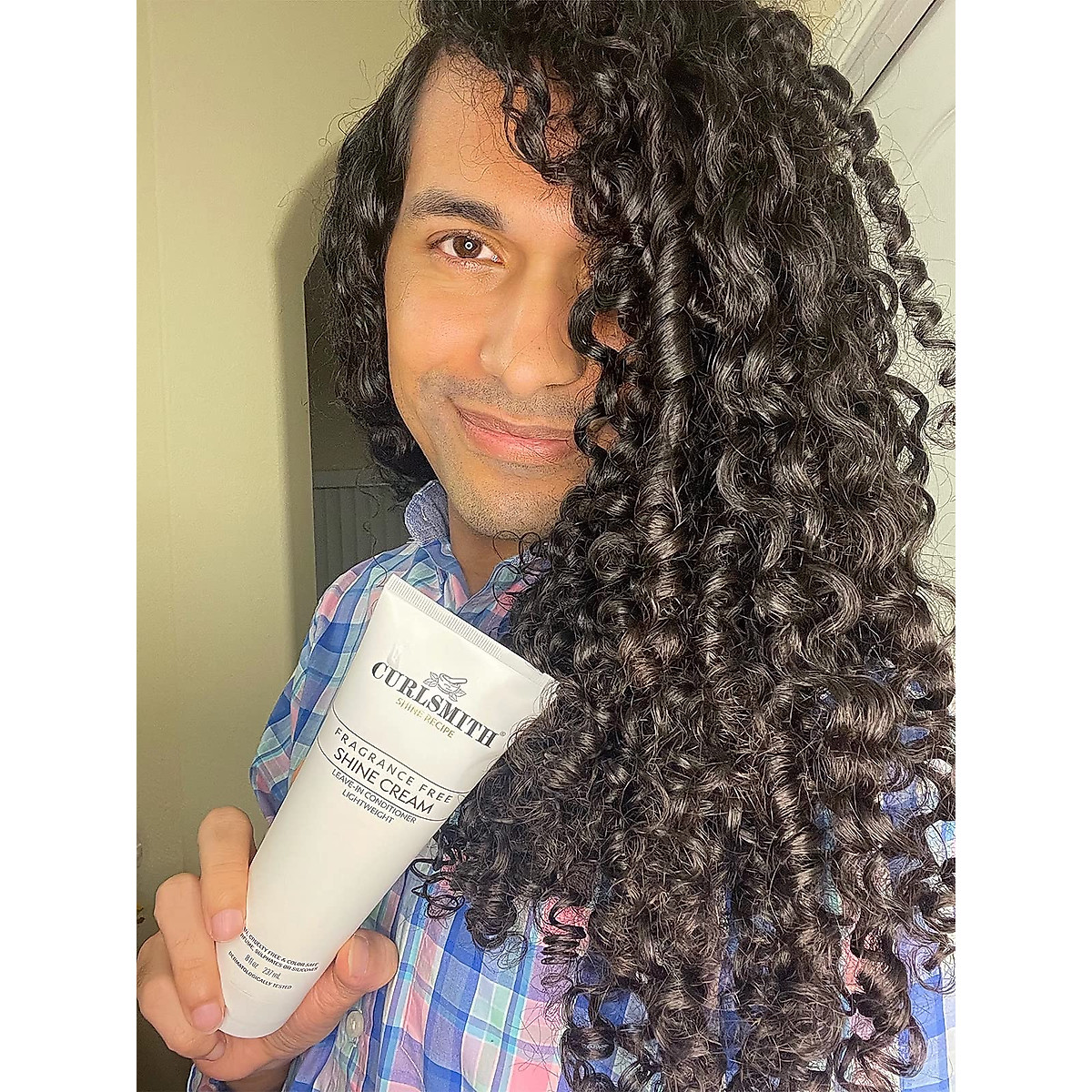 CURLSMITH - Shine Cream, Leave-In Conditioner, Moisturising, Sensitive, Fragrance Free for All Curl and Hair Types, Vegan (8 fl oz)