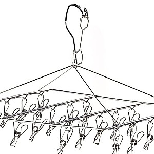 Clothes Drying Hanger Multiple Rack Clip Hat Sock Rack Drying Rack Stainless Steel for Cap Clip Clamp Hook Shelf Clip Fastener Hat Cap Dry Holder Clothe Dryer Hanger Drying Stand