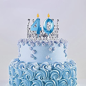Blue 11th & 1st Birthday Candles for Cakes, Number 11 Glitter Candle Cake Topper for Party Anniversary Wedding Celebration Decoration