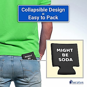 Foldable, Waterproof Soda Can Cover 3 Pack, I Identify As Soda, Shut Up Liver You're Fine, Might Be Soda. Funny Coolie Gag Gift For Men. Ideal Stocking Stuffer, White Elephant Or Party Favor