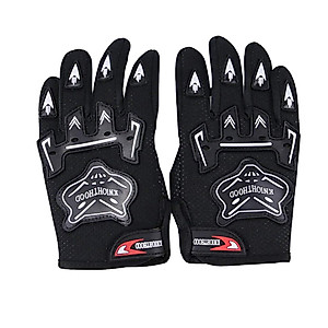 WPHMOTO Kids Full Finger Motorcycle Dirt Bike Riding Cycling Sports Gloves (S, Red)