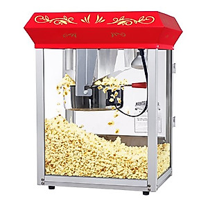 6100 Great Northern Popcorn Red Countertop Foundation Popcorn Popper Machine, 8 Ounce