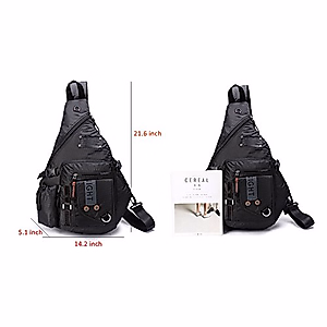 LAMMOK Large Sling Backpack, Sling Chest Bag Shoulder Crossbody Daypacks Fits 14.1-Inch Laptop for Travel Outdoor Men Women