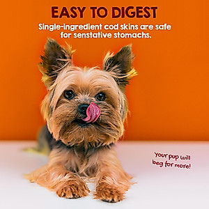 Riley's Cod Skins for Dogs - Air Dried Single Ingredient Dog Treats - Short, Hand Wrapped Cod Skin Dog Treats - Sustainably Caught in Iceland - 3 Pack 5 inch Chew Sticks