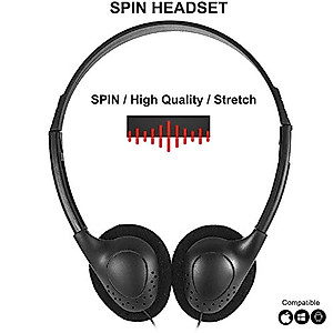 CN-Outlet Wholesale Bulk Headphones 25 Pack for Kids,Classroom,Labs,Students and Adults - Black