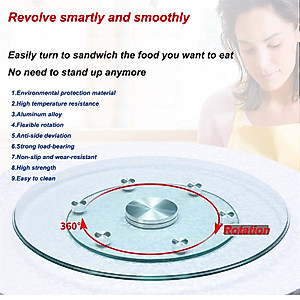 Heavy Duty Turntable Kitchen Lazy Susan, 24 in 28 in 36 in Round Rotating Turntable for Kitchen, Countertop, Office, Dining Table Serving Tray - Clear Spinning Smooth (Size : 60cm/23.6in)