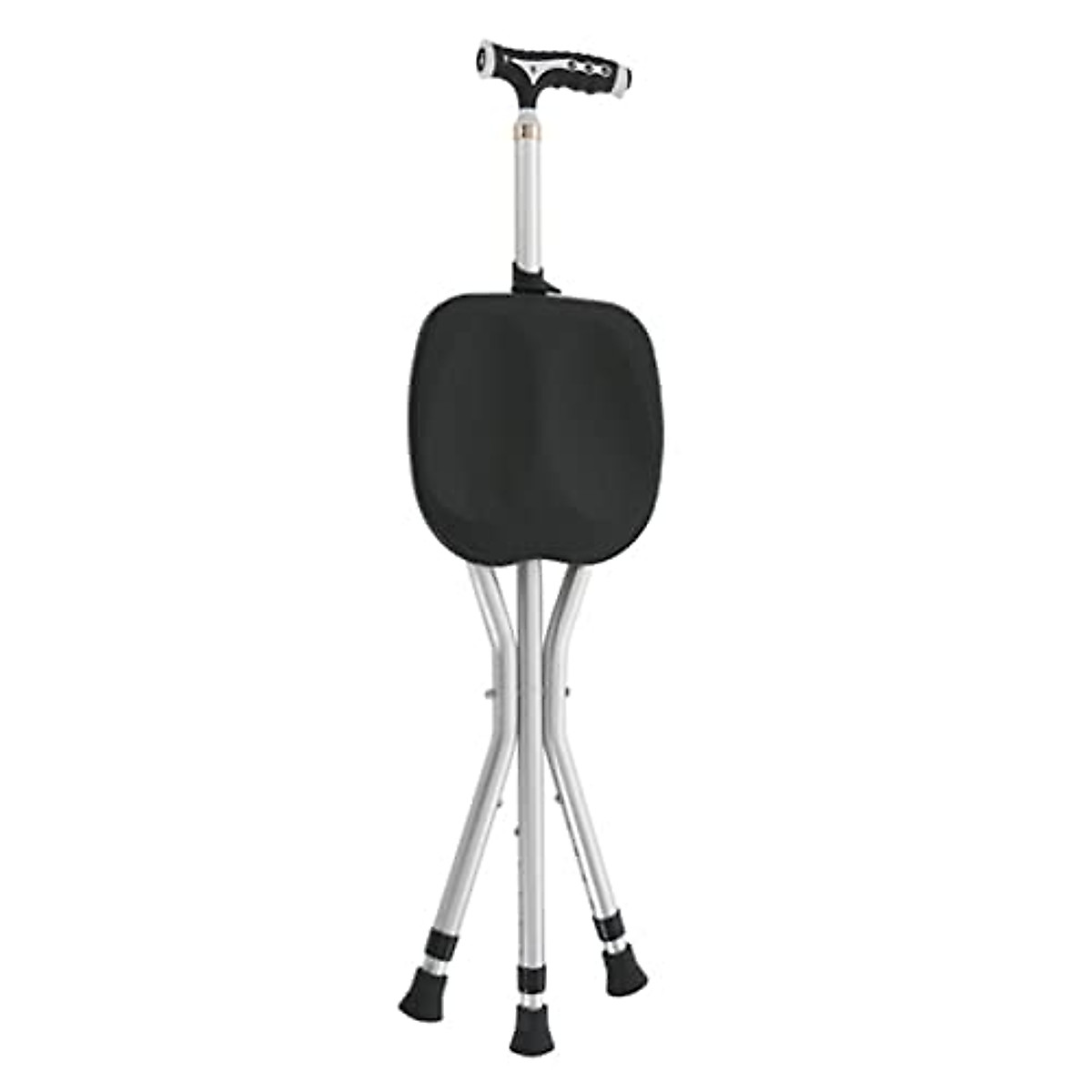 Rollator Walkers Walking Stick Lightweight Easy Folding Adjustable Height Anti Slip Elderly Walking Cane Chair Rest Tripod Stool Walkers Walker for Seniors