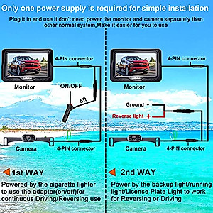 LeeKooLuu Backup Camera Rear View Monitor Kit HD 1080P for Car Truck Minivan Waterproof Night Vision DIY Grid Lines LK3