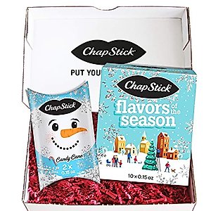 ChapStick Holiday Flavored Lip Balm Gift Set Bundle, Holiday Storybook and Snowman Pillow Gift Packs, Lip Moisturizer and Christmas Stocking Stuffer - 12 Total Tubes