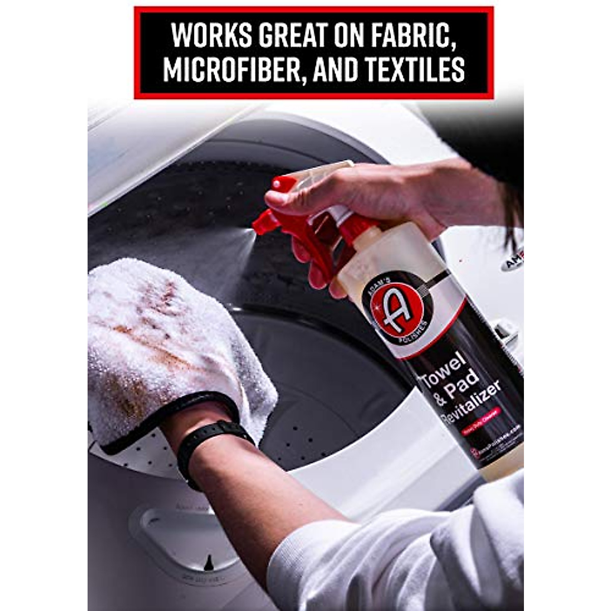 Adam's Microfiber Towel & Pad Cleaner - Keep Your Detailing Cloths, Applicators, & Pads Bright and Soft to Ensure a Scratch Free Surface - Tough on Grime, Gentle on Microfiber & Pads (32oz)