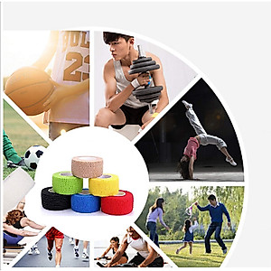 Self Adherent Wrap Cohesive Bandages,Athletic Elastic Cohesive Bandage for Sports Injury,Ankle, Knee & Wrist,Ankle Sprains & Swelling,12-Pack, 1” x 5 Yards