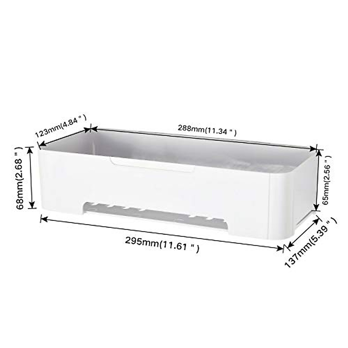 JOMOLA Shower Caddy Adhesive Bathroom Shelves Shower Shelf Caddy Wall Storage Basket Tray Bathroom Organizers Accessories Plastic, White