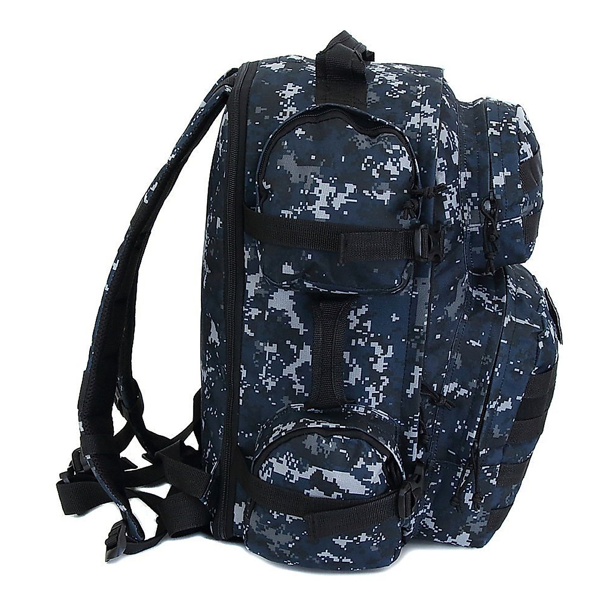 NPUSA Men's Large Expandable Tactical Molle Hydration ReadyBackpack Daypack Bag - ACU Navy Digital Camo