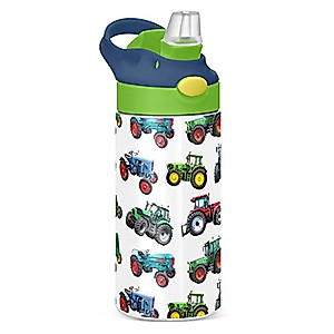 Stainless Steel Water Bottle for kids- 12 Ounce Stainless Steel Vacuum Insulated Water Bottle for Kids children,Double Wall Vacuum Insulated Bottles (Tractor-1)