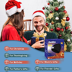 Deilin Beanie with Light, Guy Gifts, LED Beanie Hat with Light Rechargable Flashlight Hat Headlamp Beanie(Black