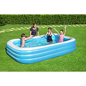 H2OGO! Blue Rectangular Inflatable Family Pool (10' x 6' x 22")
