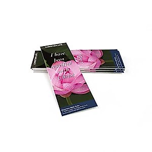 Christian Bookmark with Bible Verse, Pack of 25, Christian Life Themed, I Have Been Crucified with Christ, Galatians 2:20