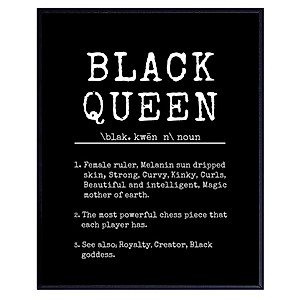 Empowered Black Women Wall Art - African American Women Wall Decor - Black Woman Poster - 8x10 Motivational Inspirational Decor - Positive Quotes Decoration - Encouragement Gifts for Girls, Teens
