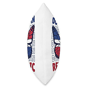 Funny Dominican Republic Gifts Butterfly Dominican Republic Flag Throw Pillow, 18x18, Multicolor