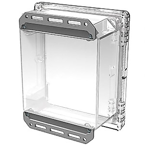 Serpac I342HL,TCBC (5.46 x 10.23 x 11.75 in) Polycarbonate IP67 Waterproof UL 508A Plastic Project Junction Box Enclosure with Clear Top Hinged Cover, Plastic Rustproof Latchs, and Clear Bottom