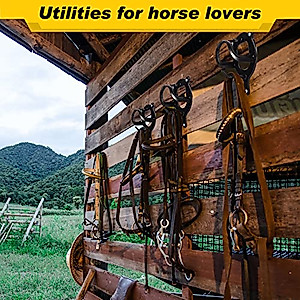 3 Counts Horse Bridle Rack Bridle Bracket Bridle Hooks Horse Tack Storage Halter Hanger Metal Bridle Holder with Tubes and Screw for Horse Barn Supplies (Black)