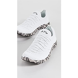 APL: Athletic Propulsion Labs Women's Techloom Wave Sneakers, White/Asteroid/Leopard, 9 Medium US