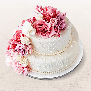 Spec101 Round Cake Drums, 10 Inch - 12pk White Cake Drum Boards with 1/2-Inch Thick Wrapped-Edges